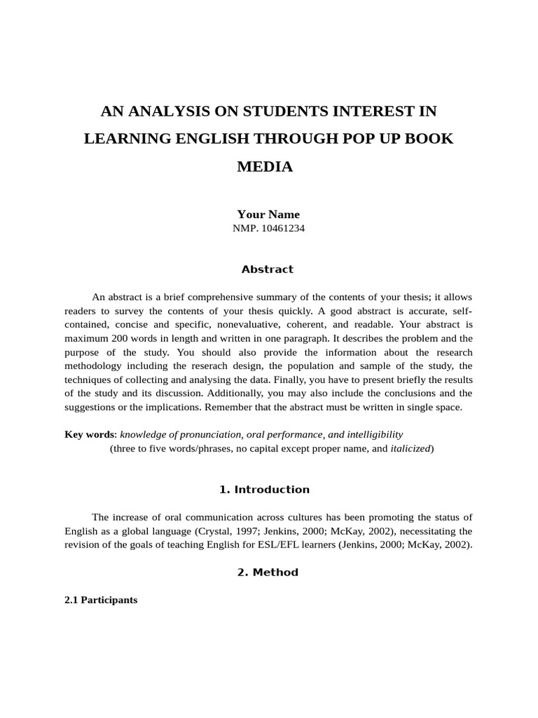 TEMPLATE For STUDENT ARTICLE | PDF