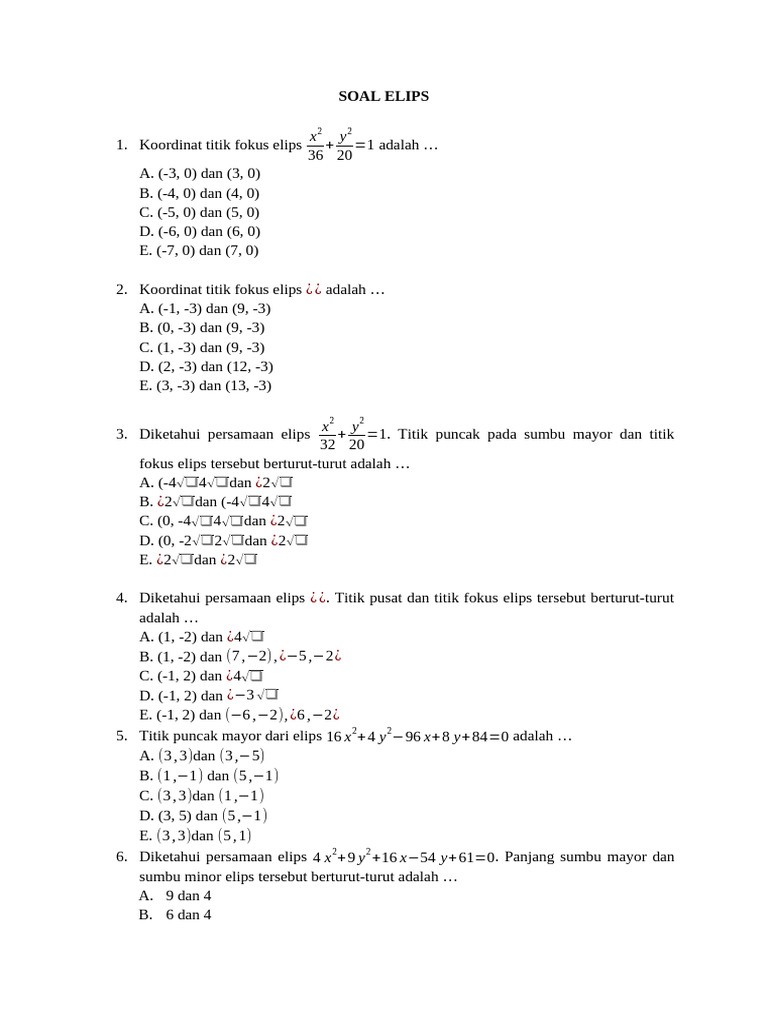 Soal Elips | PDF