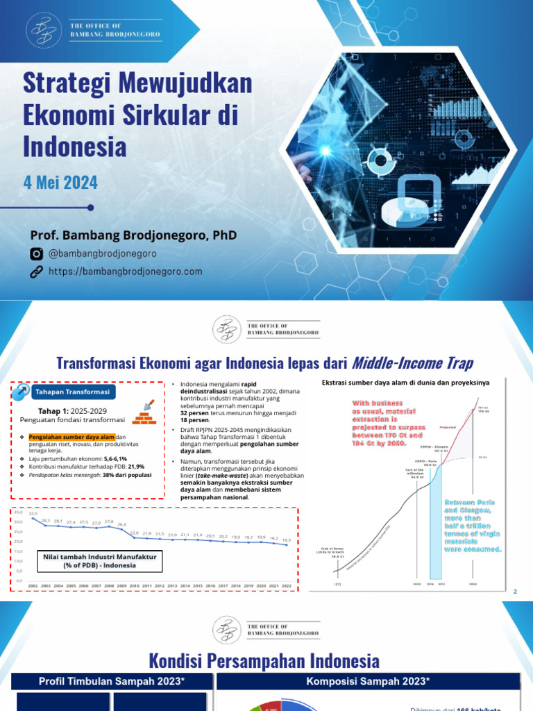 Strategi Mewujudkan Ekonomi Sirkular Di Indonesia 1 | PDF