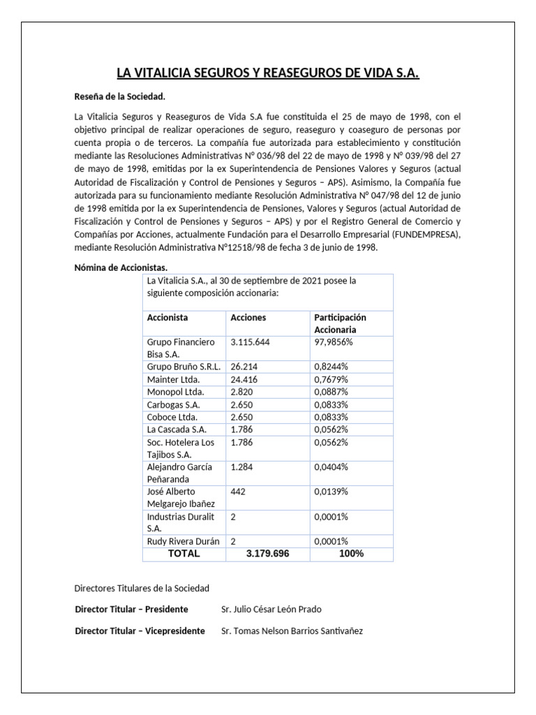 Seguros La Vitalicia | PDF