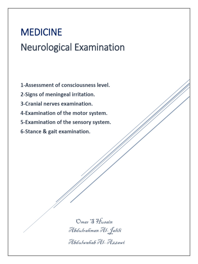 Updated Neurological Examination . | PDF