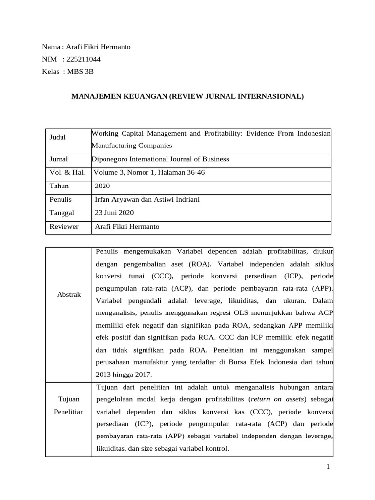 Review Jurnal Arafi 044 | PDF | Business | Technology & Engineering