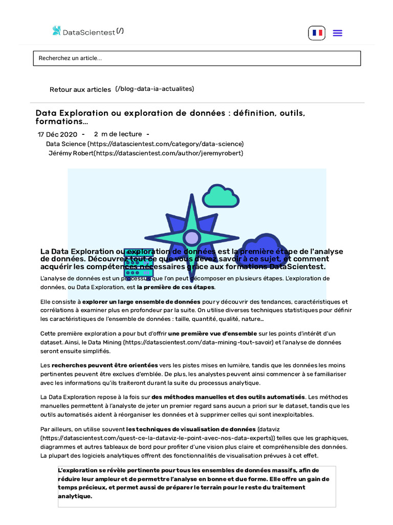 Data Exploration Ou Exploration de Données - Définition, Outils ...