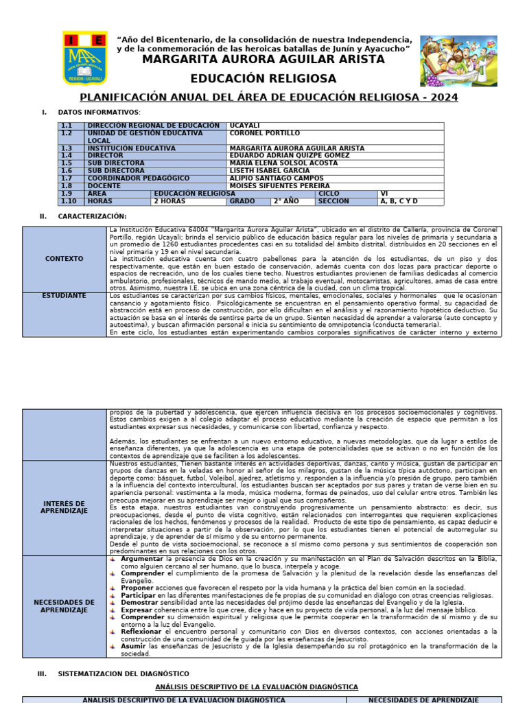 Plan Anual. 2024-2° Grado | PDF