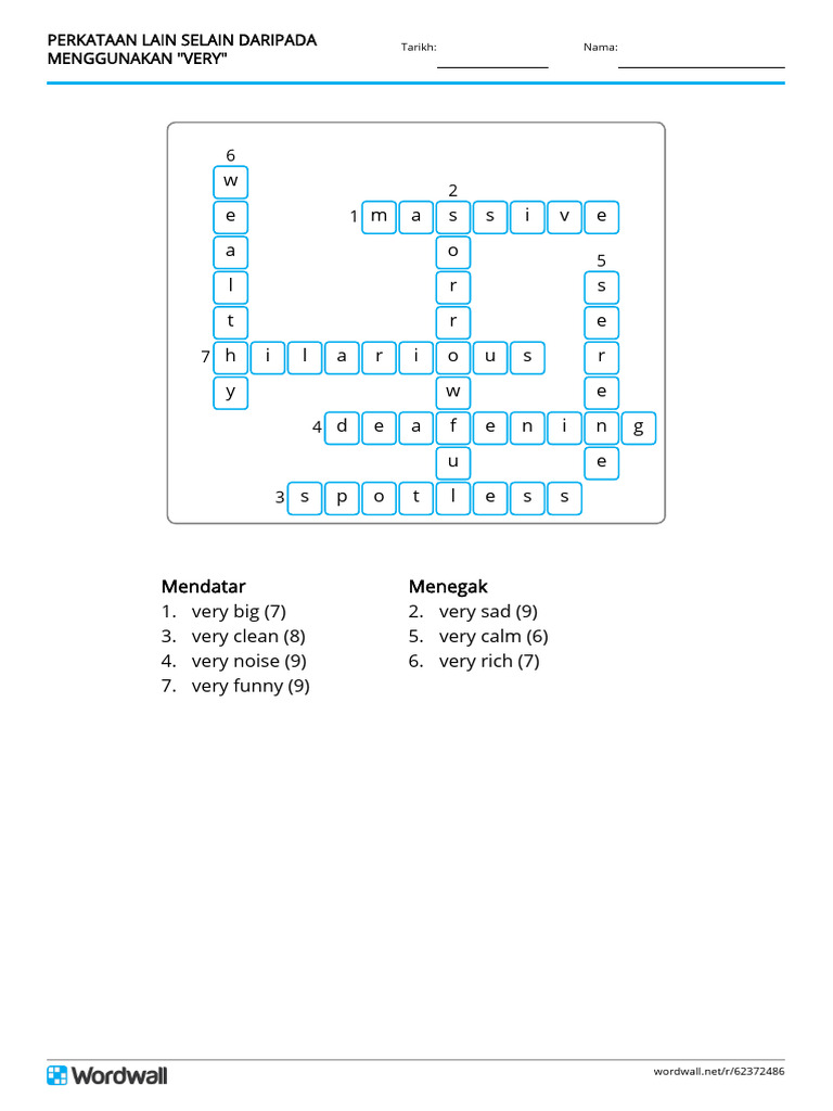 Perkataan Lain Selain Daripada Menggunakan Very Silang Kata | PDF