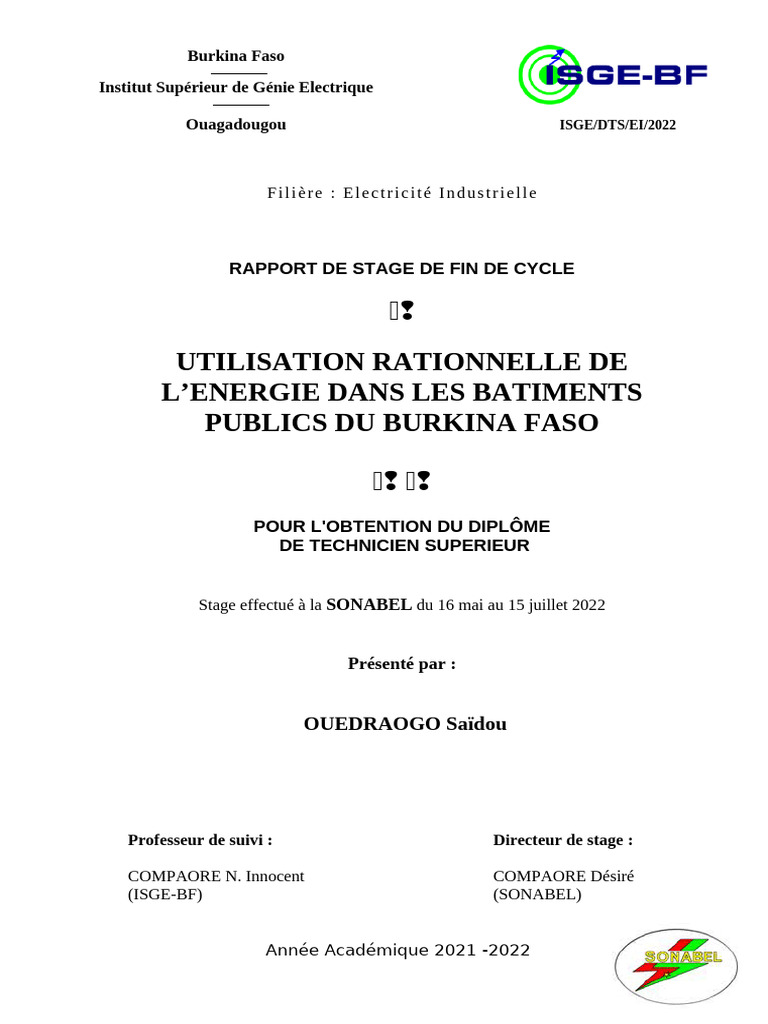 4 - Isge Rapport de Stage Modèle - VERSION SOUTENANCE - 2022 | PDF