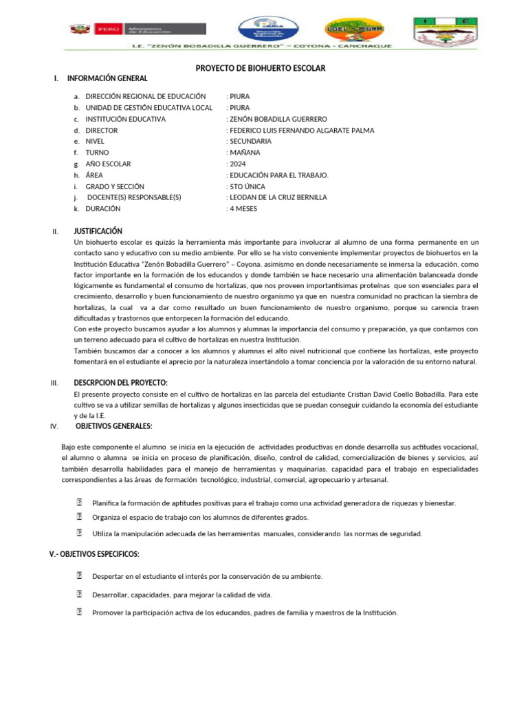 Proyecto de Hortalizas Ept 5 | PDF
