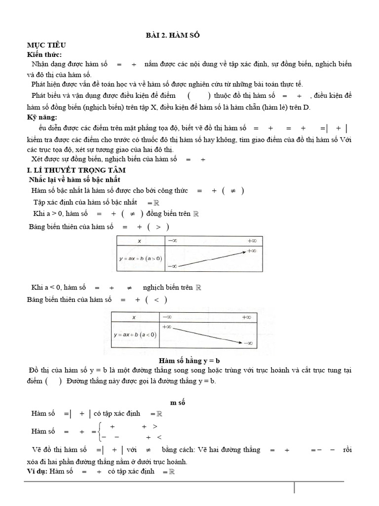 BÀI 2. HÀM SỐ y = ax + b | PDF