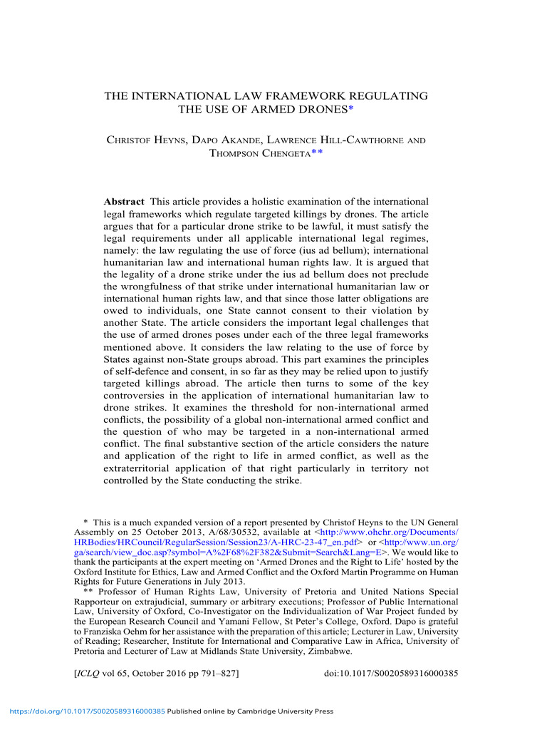 articale. THE INTERNATIONAL LAW FRAMEWORK REGULATINg | PDF