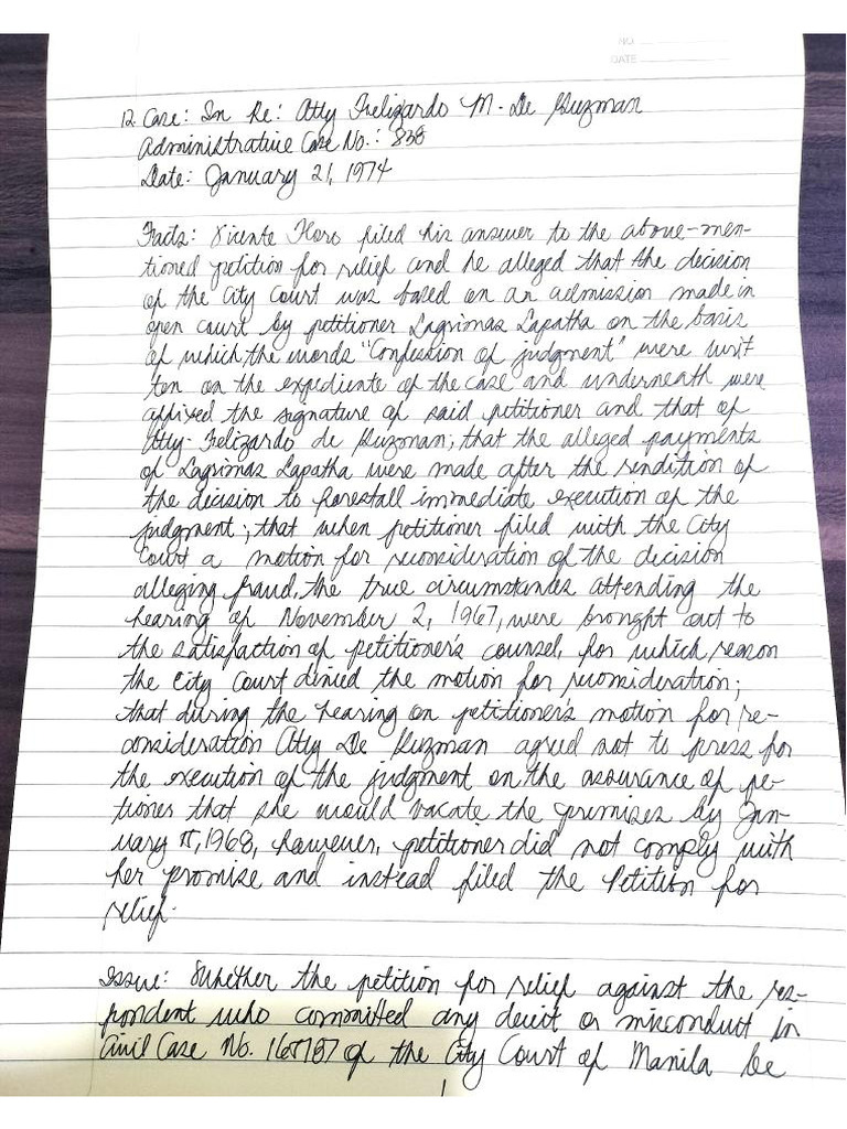 Case 12 in Re Atty Felizardo de Guzman AC No. 838 | PDF