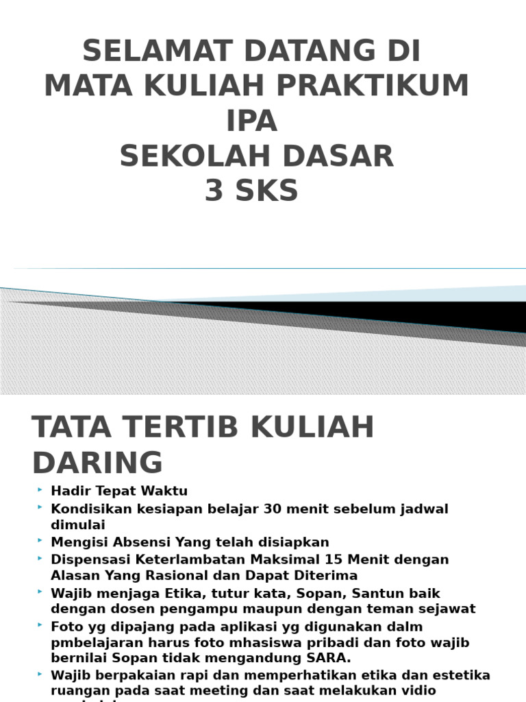 Tata Tertib PJJ Pertemuan 1 | PDF