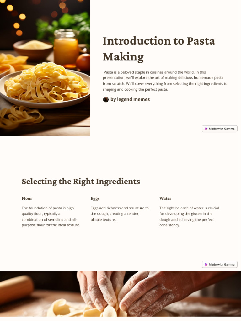 Introduction To Pasta Making | PDF | Pasta | Cooking, Food & Wine