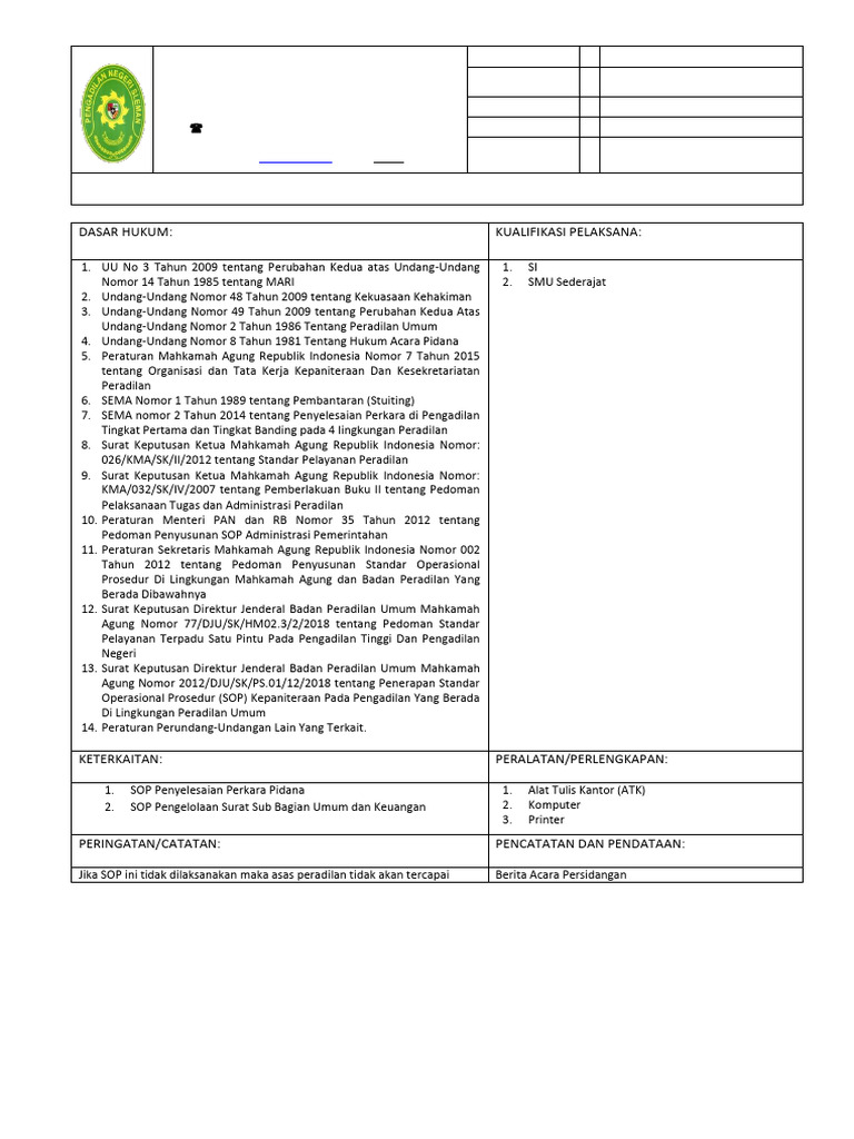 Sop Pinjam Pakai Barang Bukti | PDF