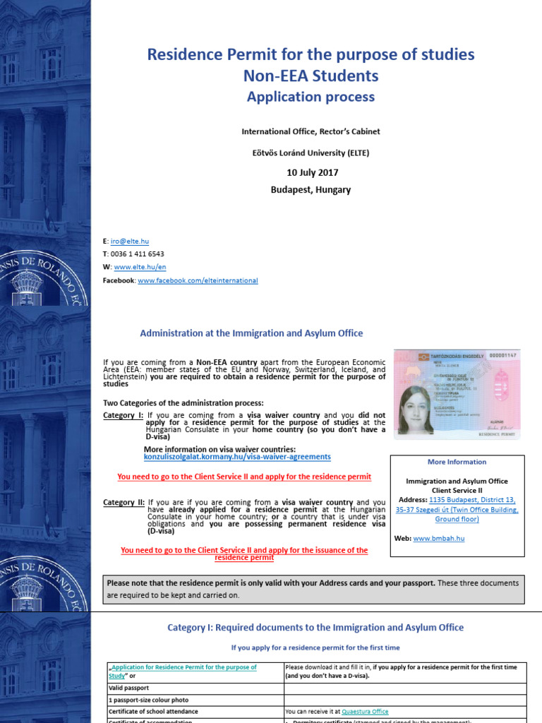 Application For Residence Permit Form Filling 20170710 | PDF