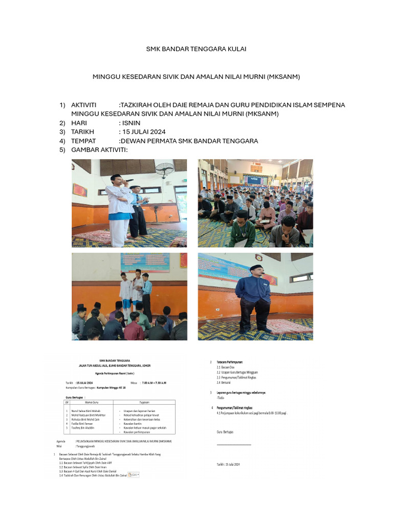 Laporan Mksanm SMKBT | PDF