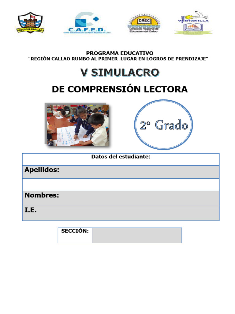 Prueba Regional 2º Comprension Lectora-2016 | PDF