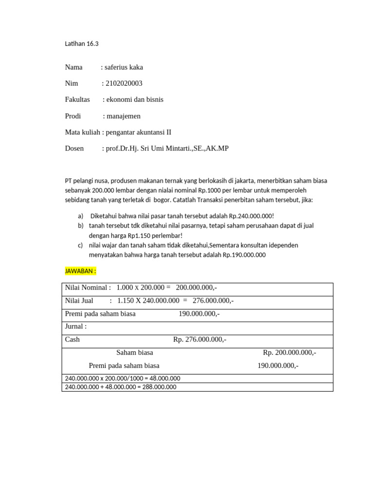 Saverius Kaka Tgs Akuntansi II | PDF