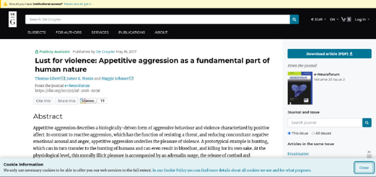298 - Lust For Violence - Appetitive Aggression As A Fundamental Part ...