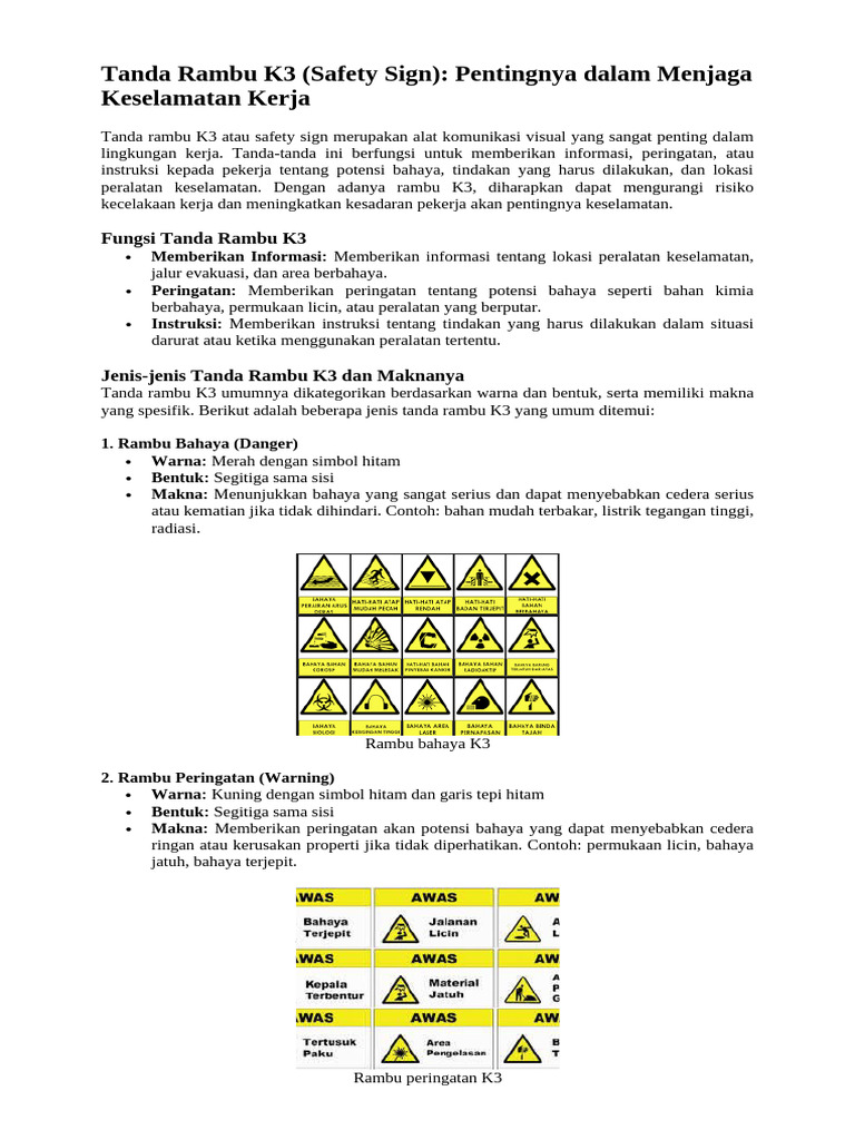 Materi 1 Tanda Rambu K3 | PDF