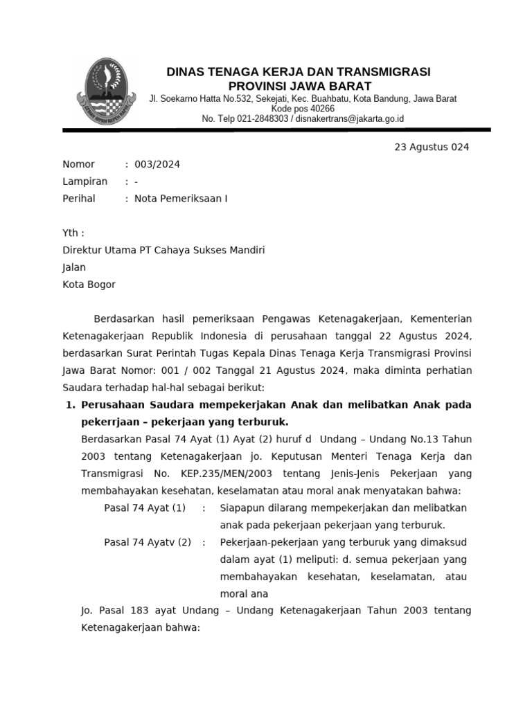 2. nota pt cahaya sukses | PDF