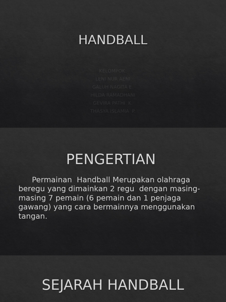 HANDBALL - PPTX Kelompok 6 | PDF