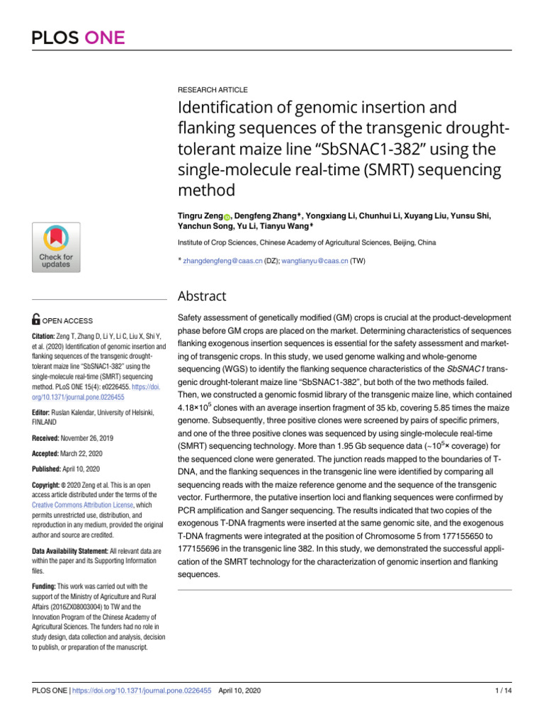 Identification of Genomic Insertion | PDF
