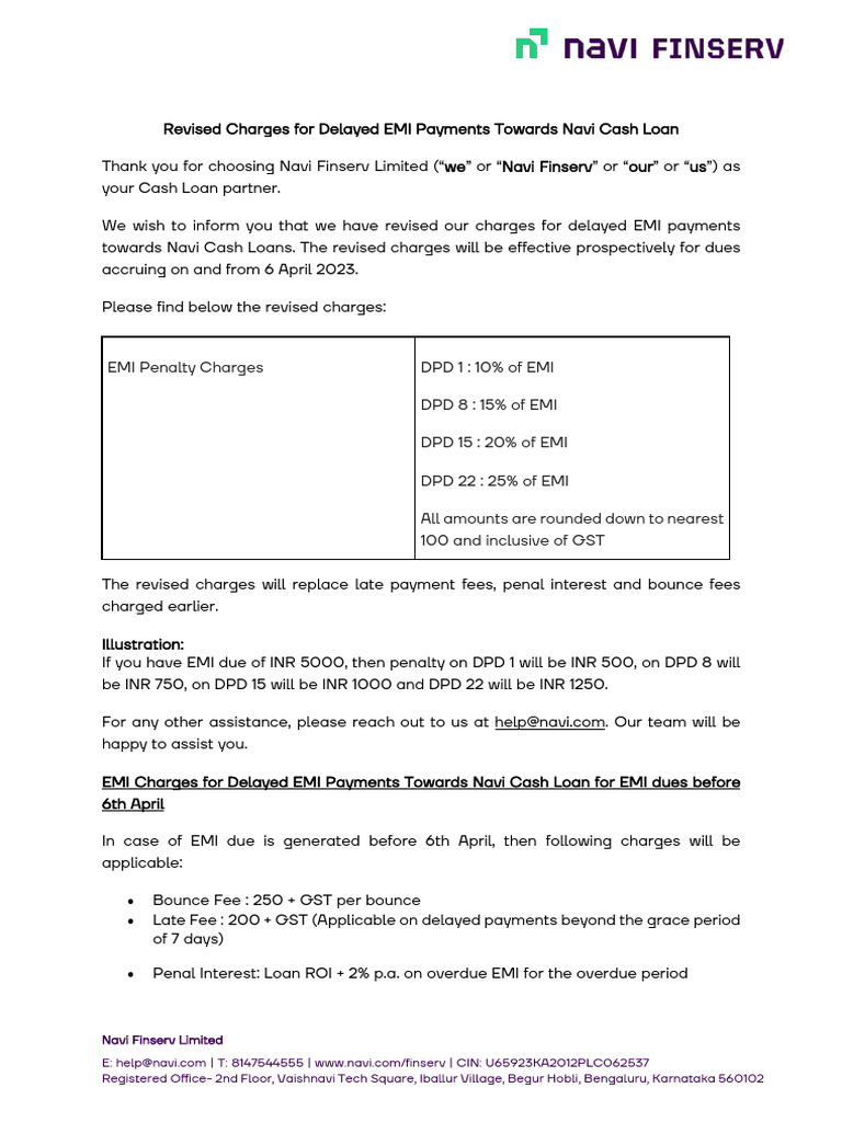 EMI & Other Penalty Charges | PDF