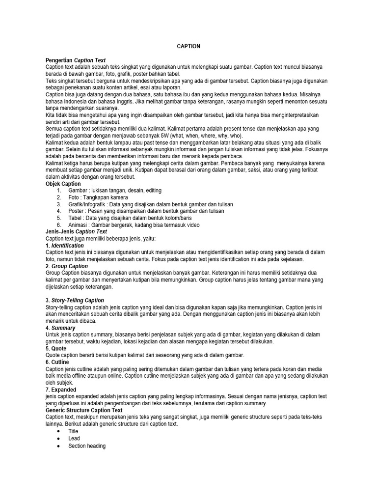 Materi Caption | PDF