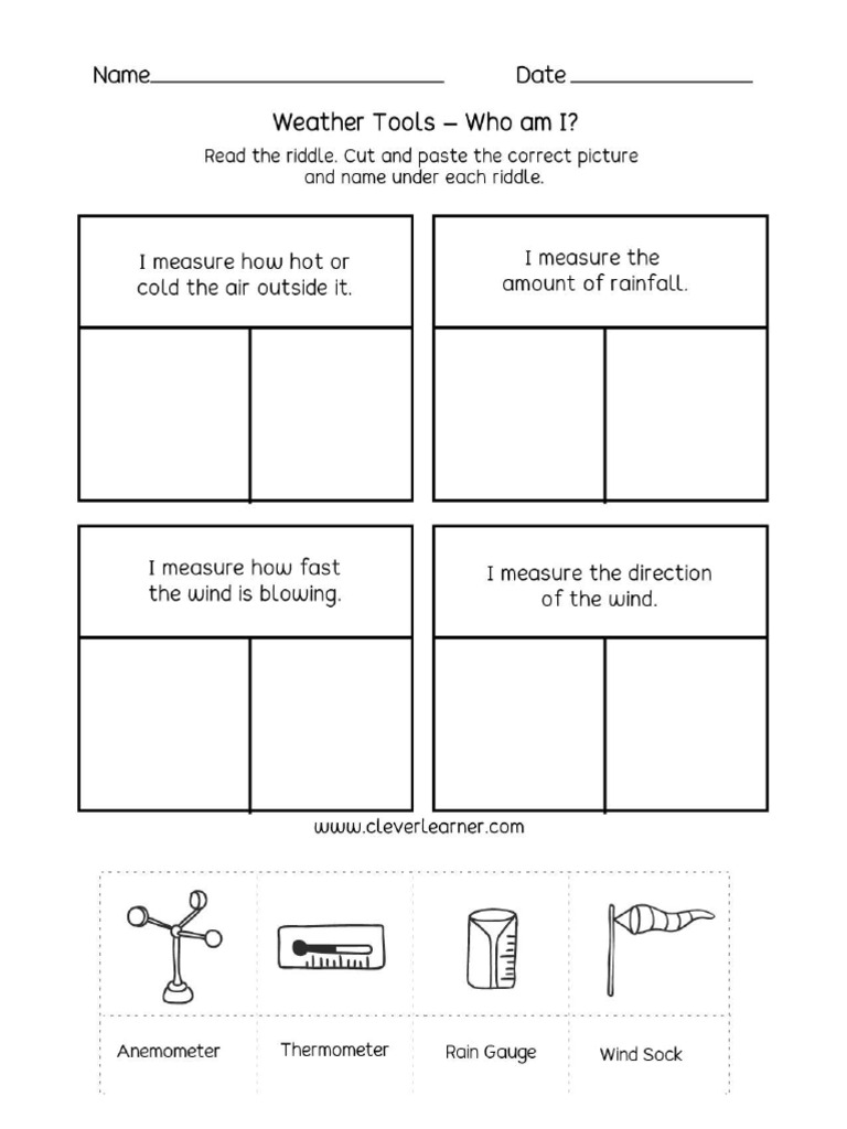 worksheet_kindergarten-weather-riddle-worksheet-2 | PDF