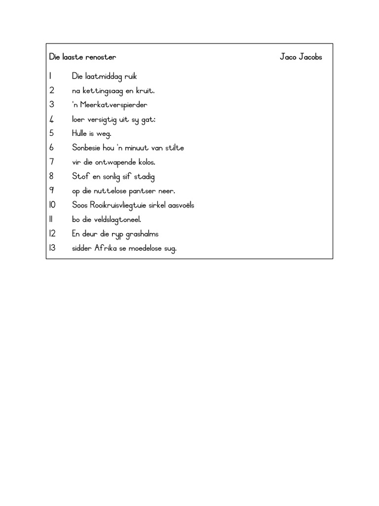 Die Laaste Renoster Jaco Jacobs | PDF Die Laaste Renoster Jaco Jacobs | PDF
