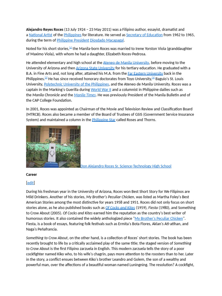 Alejandro Reyes Roces | PDF