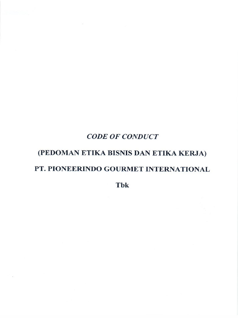 Code Of Conduct | PDF
