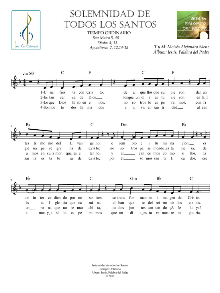 TODOS LOS SANTOS - SATB | PDF