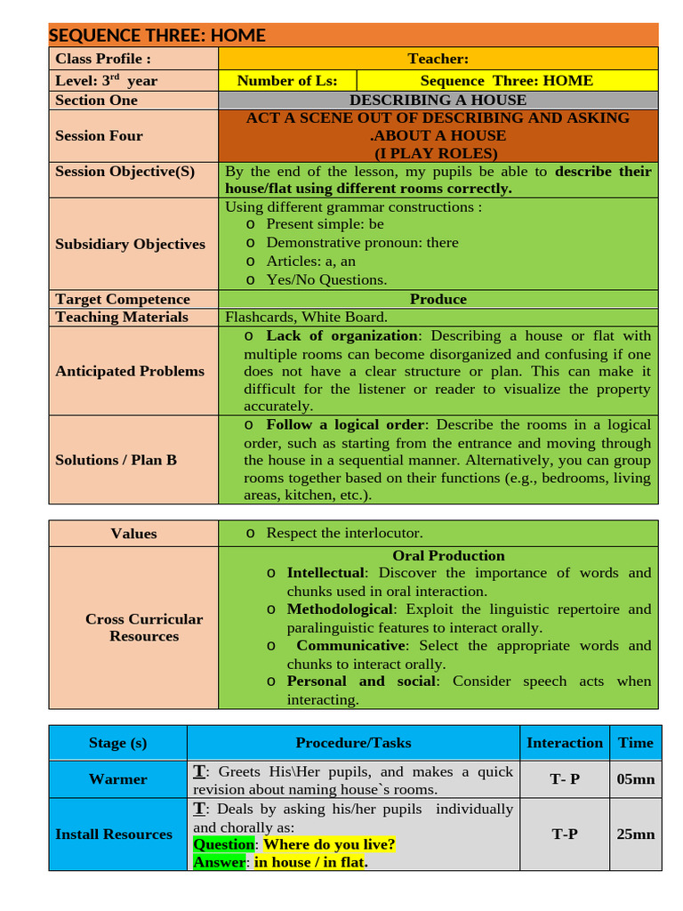 Seq 3 Sect 1 Lesson 04 I Play Roles | PDF