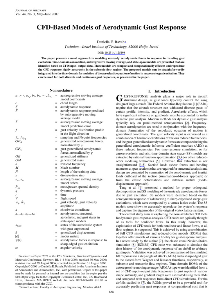 CFD-Based Models of Aerodynamic Gust Response: Daniella E. Raveh ...