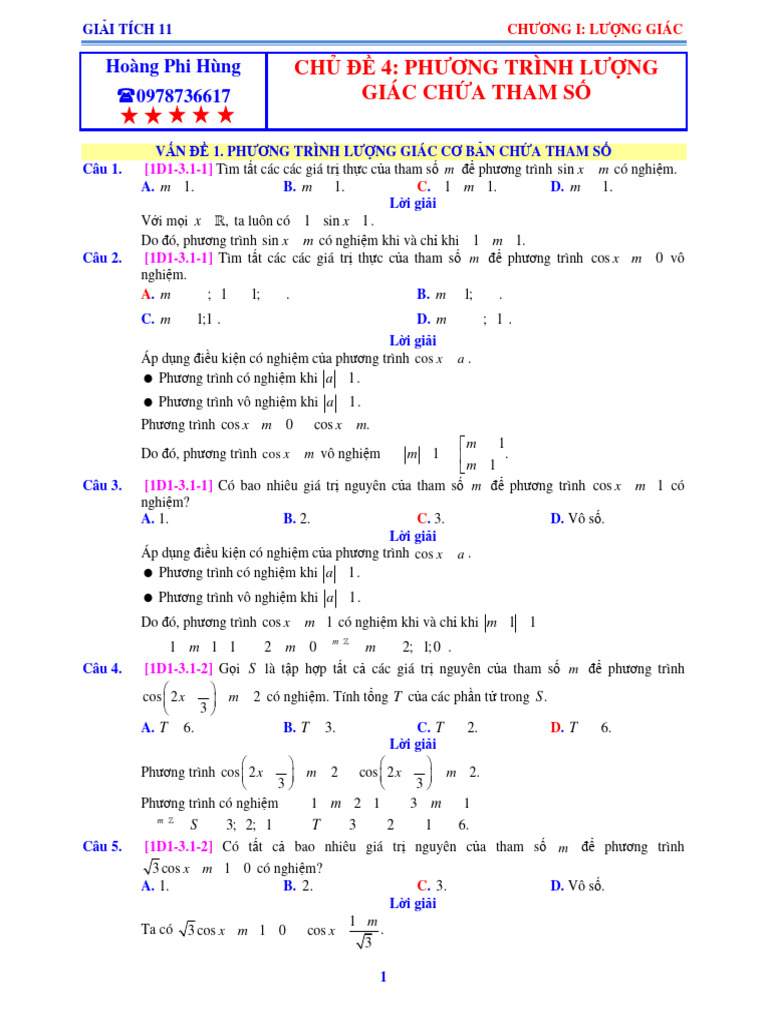 Bản sao của PHUONG TRINH CHUA THAM SO | PDF