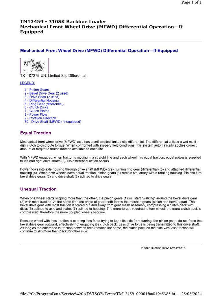 MFWD Differential Operation Guide | PDF | Gear | Axle