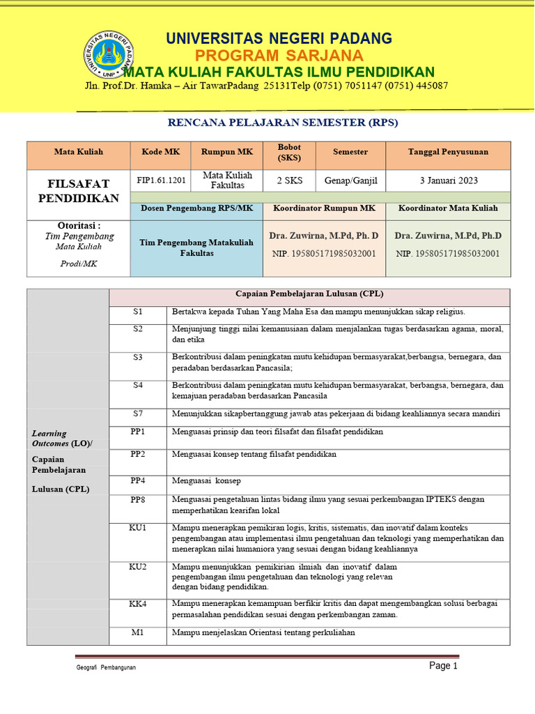 Rancangan Bahan Ajar | PDF