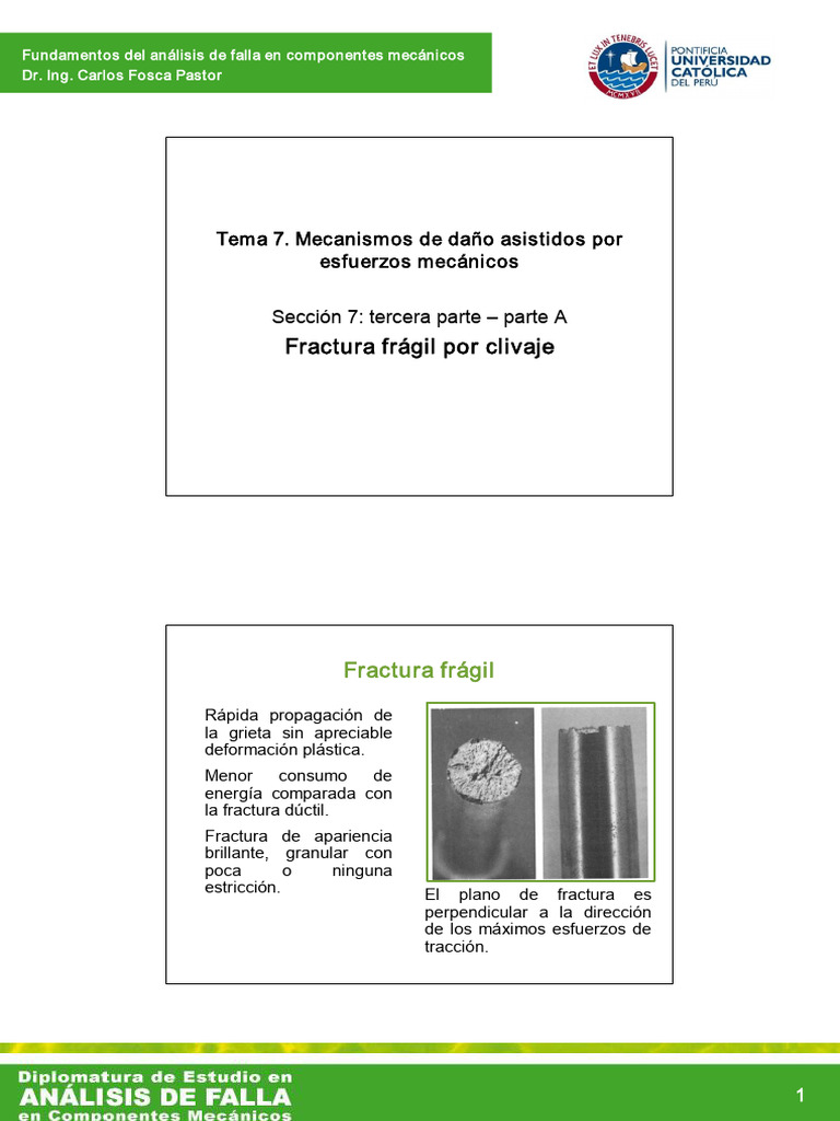 Fractura Frágil Por Clivaje: Tema 7. Mecanismos de Daño Asistidos Por ...