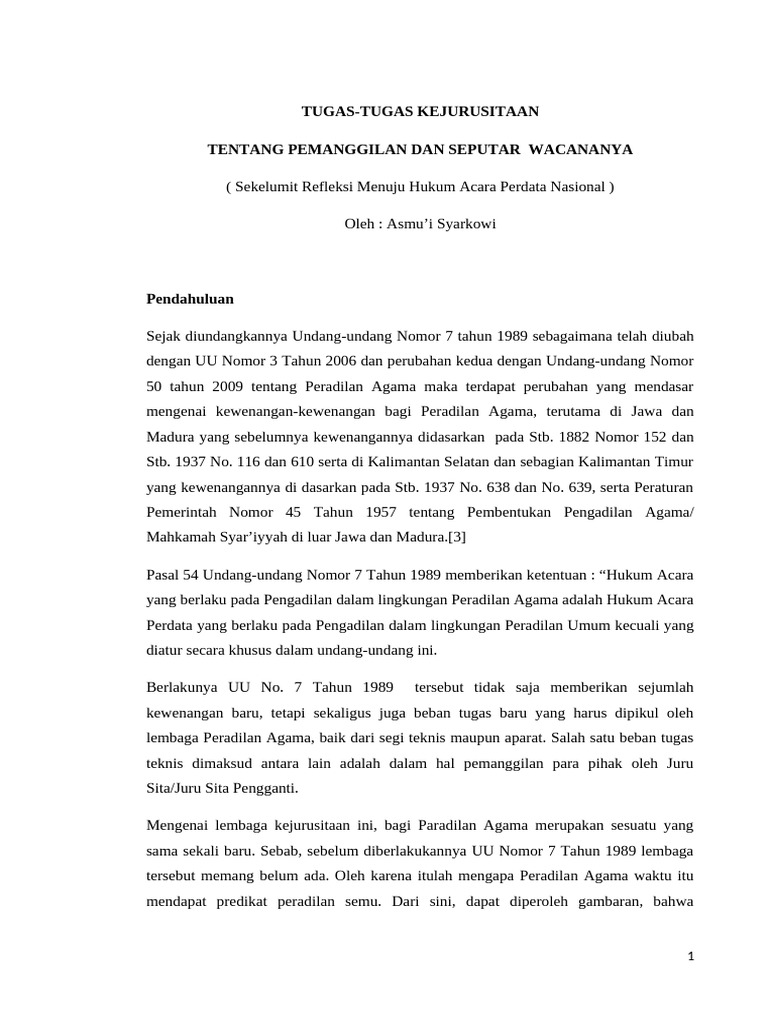 Aturan Panggilan Sidang Perdata Oleh Juru Sita | PDF