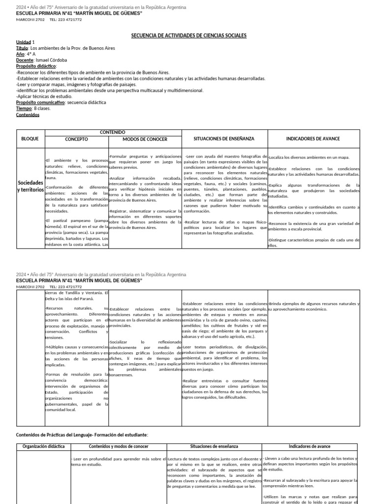 Secuencia 1 Cs. Soc.4° 2024 | PDF