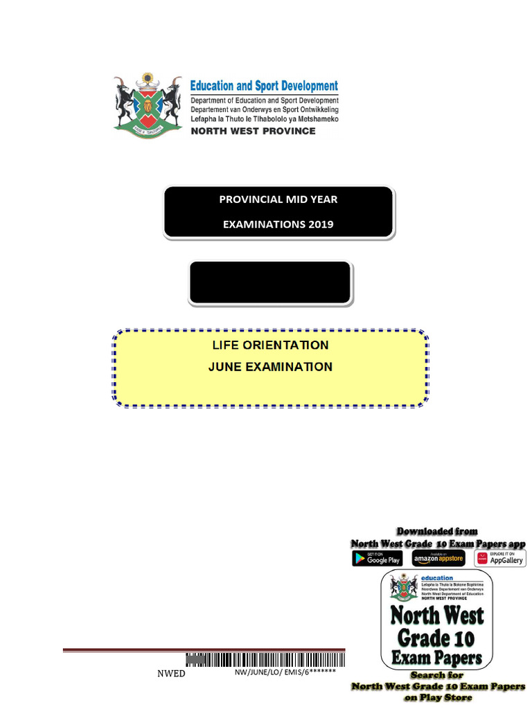 Life Orientation GR 10 Paper | PDF