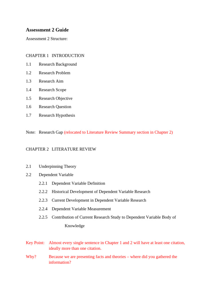 2.2 Assessment 2 Guide - Introduction and Literature Review | PDF