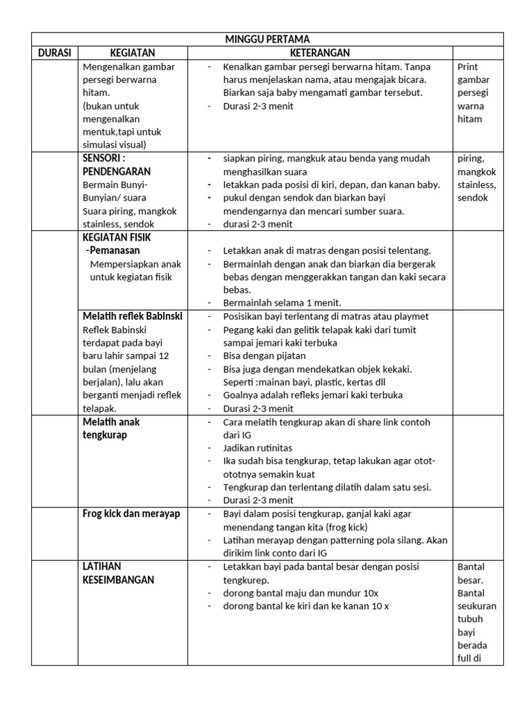LP Week 1 (3-6mo) | PDF