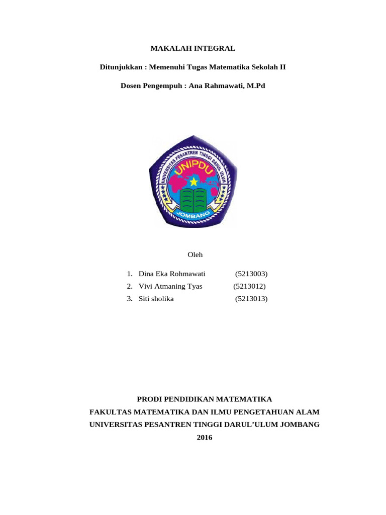 Makalah Integral Pdf
