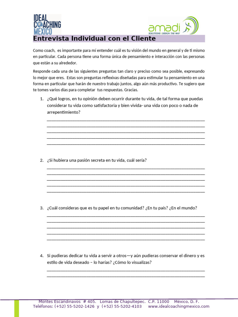 Entrevista Individual Con El Cliente | PDF
