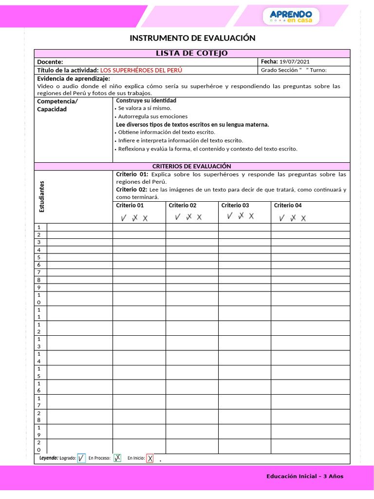 19 de Julio - Instr. 3 Años (Web) | PDF