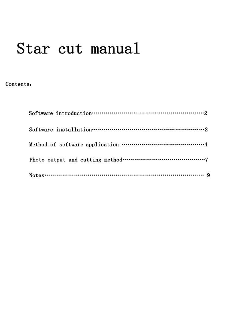 Star Cut Software Manual | PDF