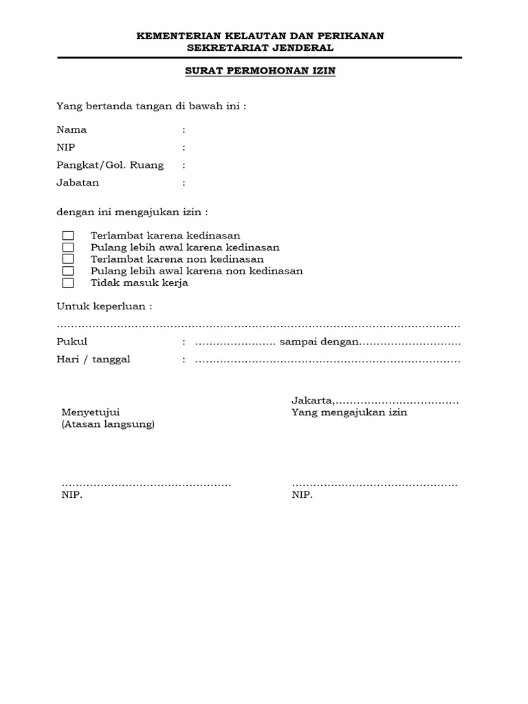 Format Surat Izin | PDF