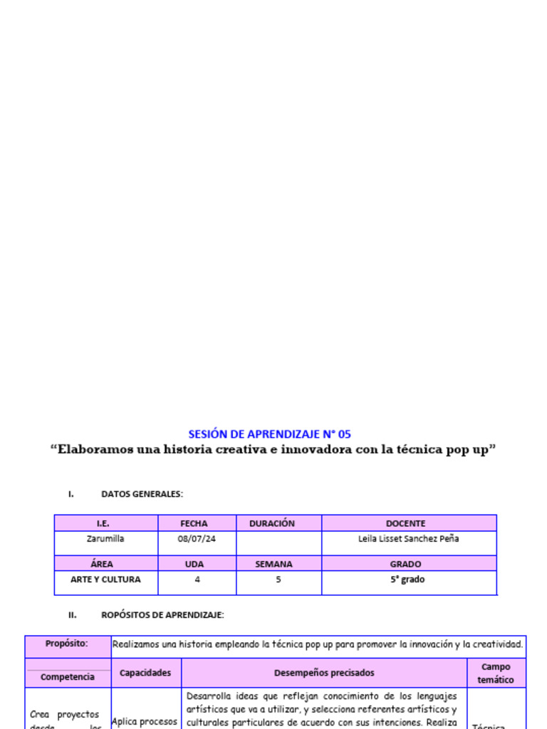 Sesión de Aprendizaje N5 - Unidad 4 - 5 Secundaria | PDF